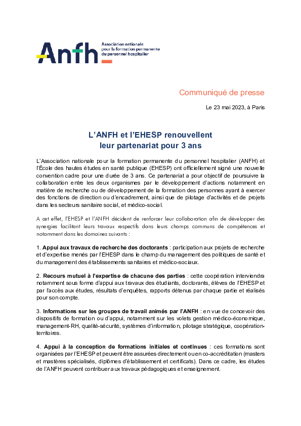 CP ANFH-EHESP 2023 | ANFH