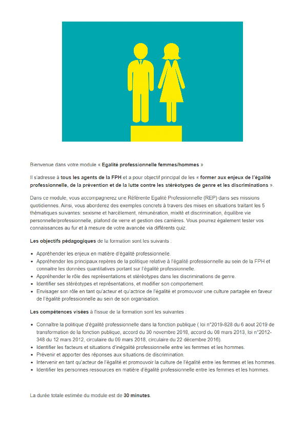 Programme module 1 : e-learning | ANFH