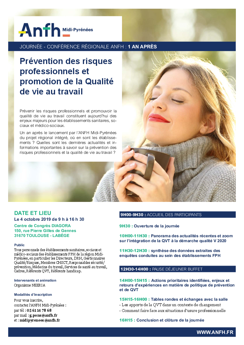 Affiche journée régionale du 4 octobre 2019 | ANFH