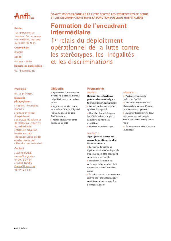 Programme formations | ANFH