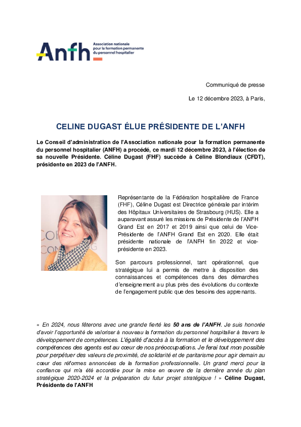 CP Présidente 2023 | ANFH