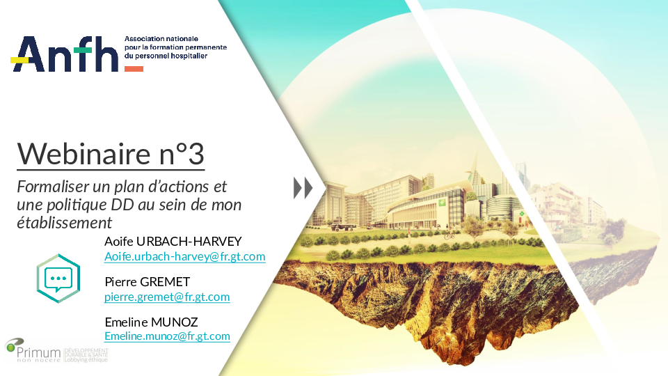 Support Webinaire "Formaliser un plan d'actions et une politique DD" | ANFH