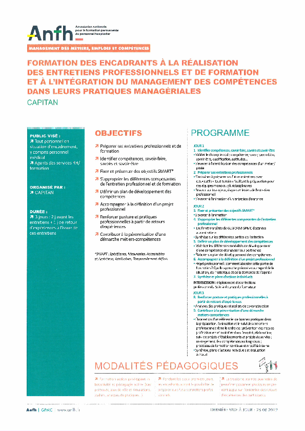 Programmes formation encadrant | ANFH