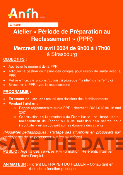 Programme Atelier PPR | ANFH