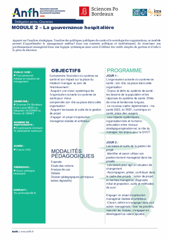 Programme Module 2 | ANFH
