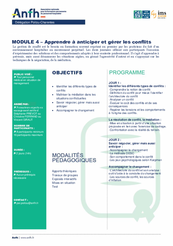 Programme Module 4 | ANFH