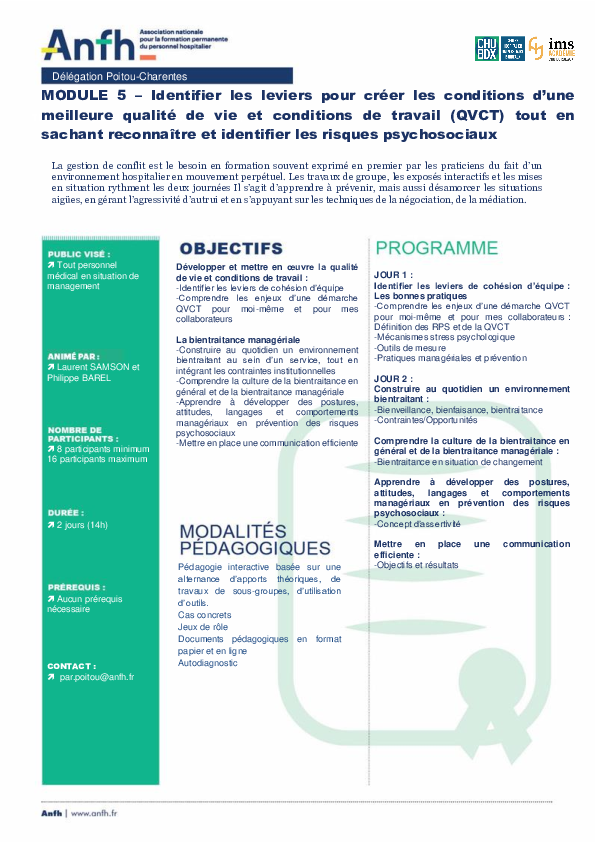 Programme Module 5 | ANFH