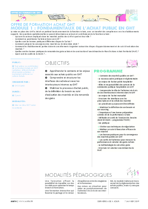 GHT achat - module 1 | ANFH