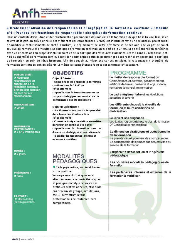 Programme formation - module 1.pdf | ANFH