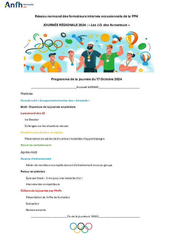 Programme de la journée du 17 Octobre- Réseau des FIO | ANFH