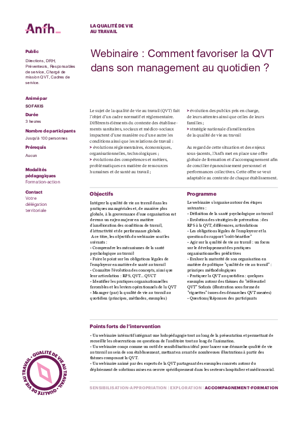 Programme webinaire | ANFH