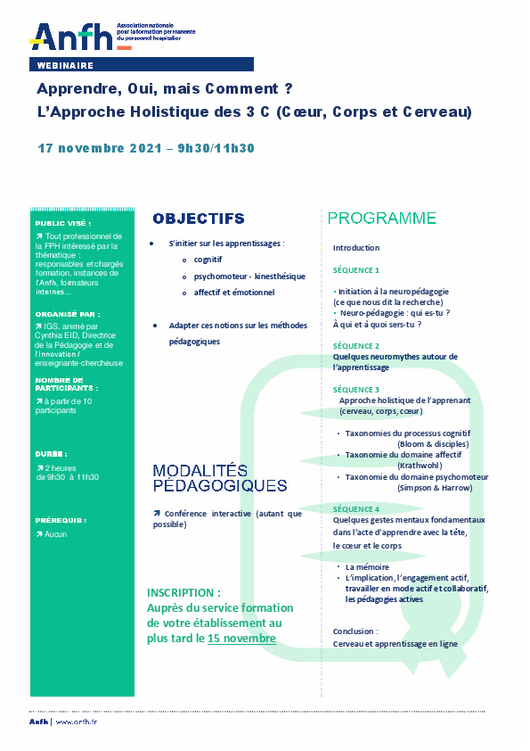 programme webinaire | ANFH