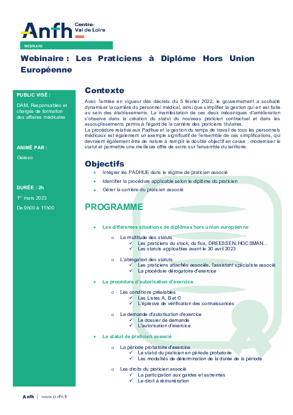 Programme PADHUE | ANFH