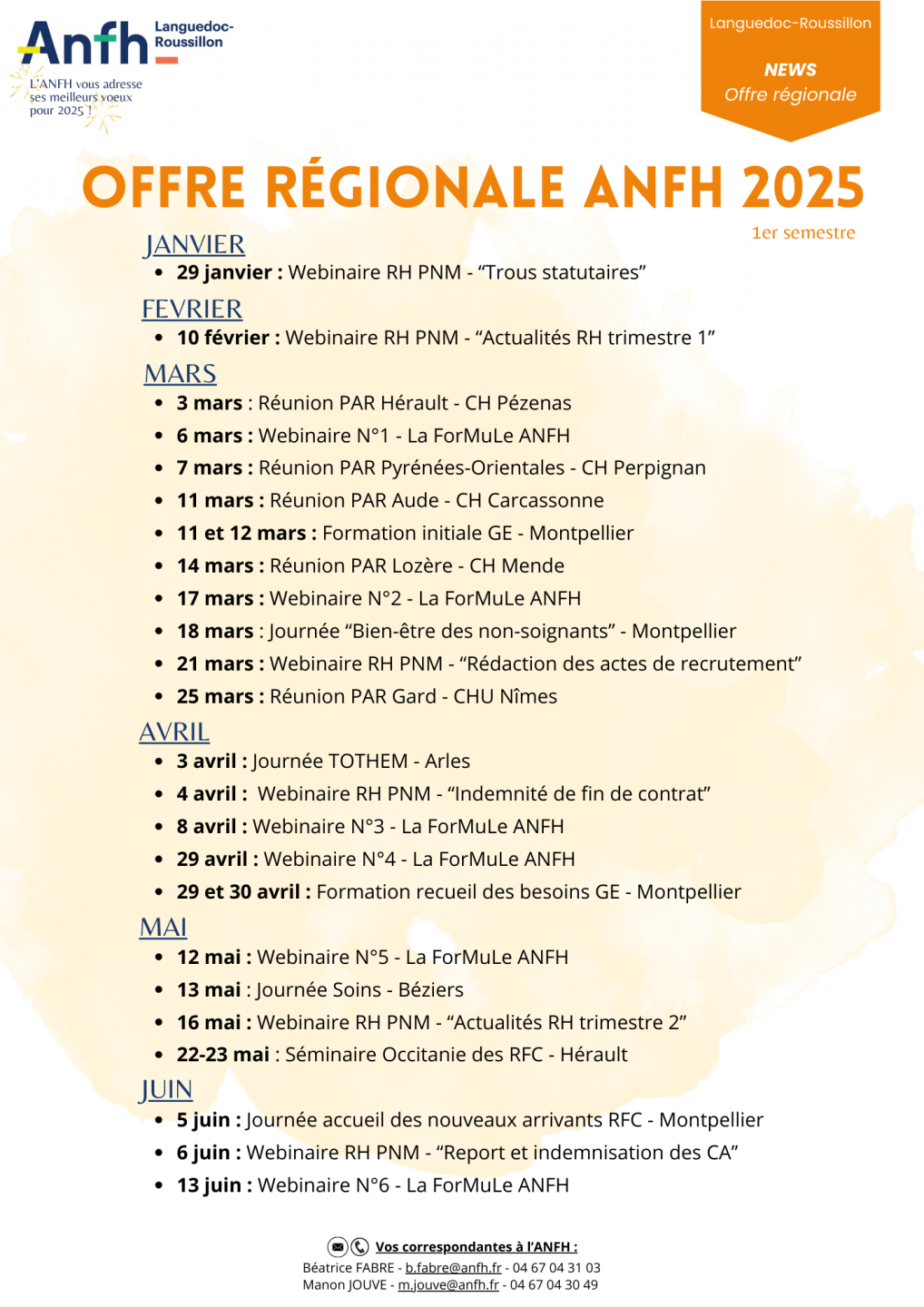 Offre de services - ANFH Languedoc-Roussillon - 1er semestre 2025 | ANFH